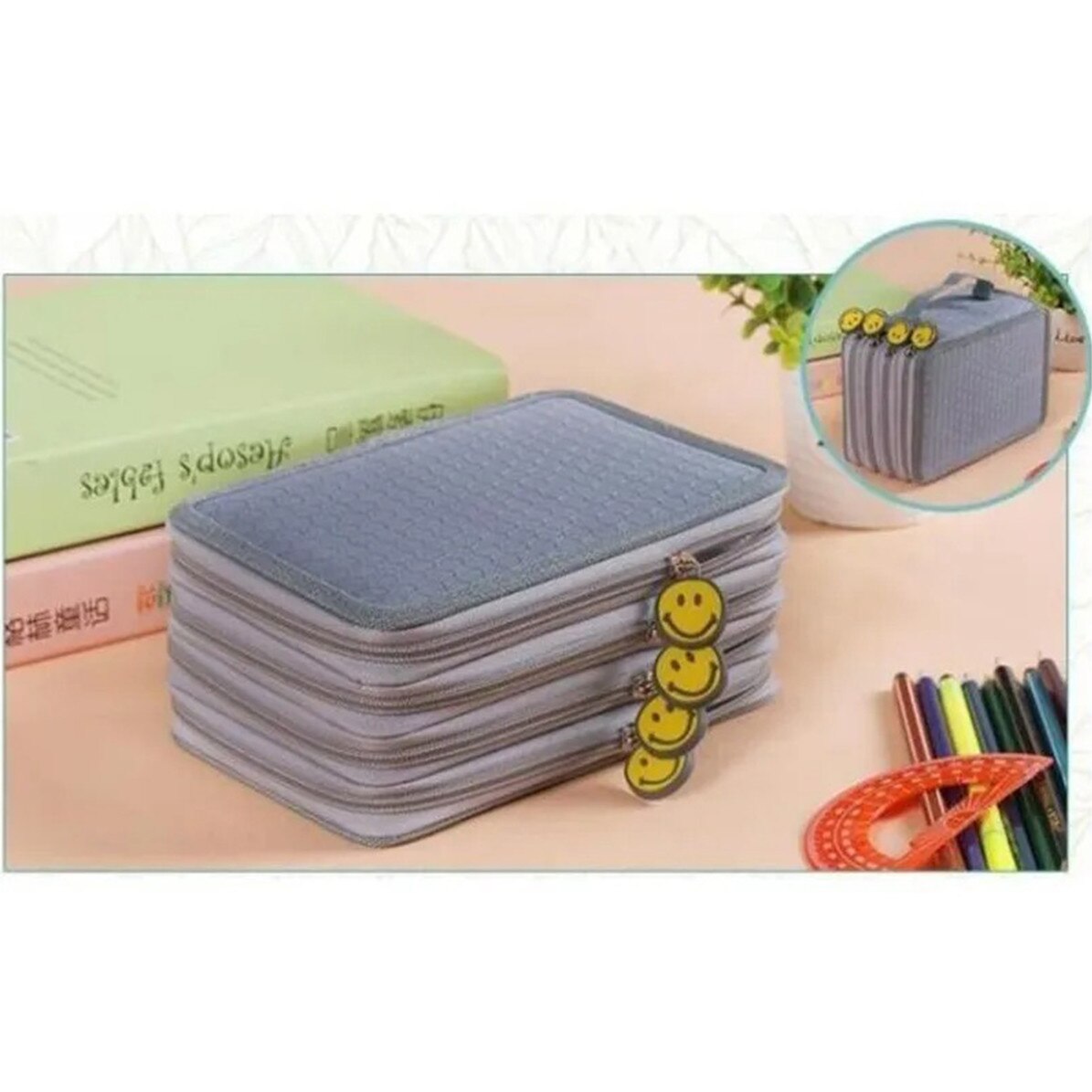 Penar copii, LPAILON, Poliester, 20x12.5x8 cm, Gri - eMAG.ro