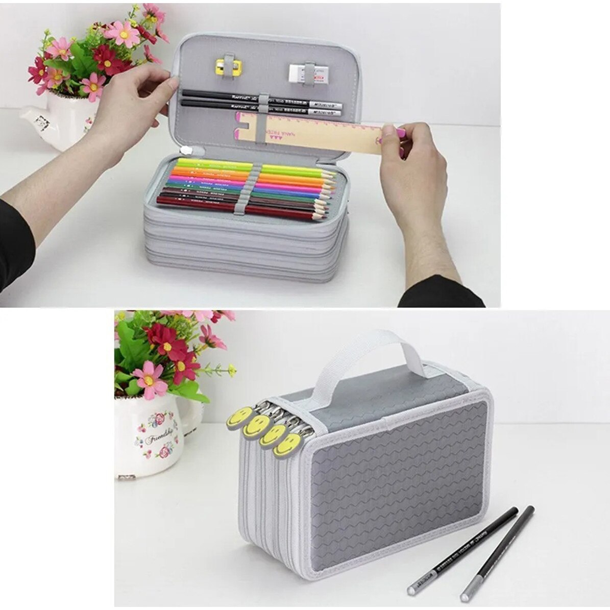 Penar copii, LPAILON, Poliester, 20x12.5x8 cm, Gri - eMAG.ro