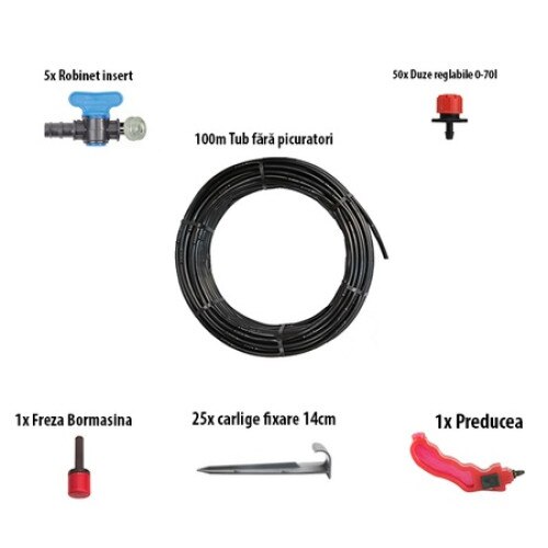 Kit irigare cu tub picurare pentru livezi de 25 de pomi, Sita - eMAG.ro