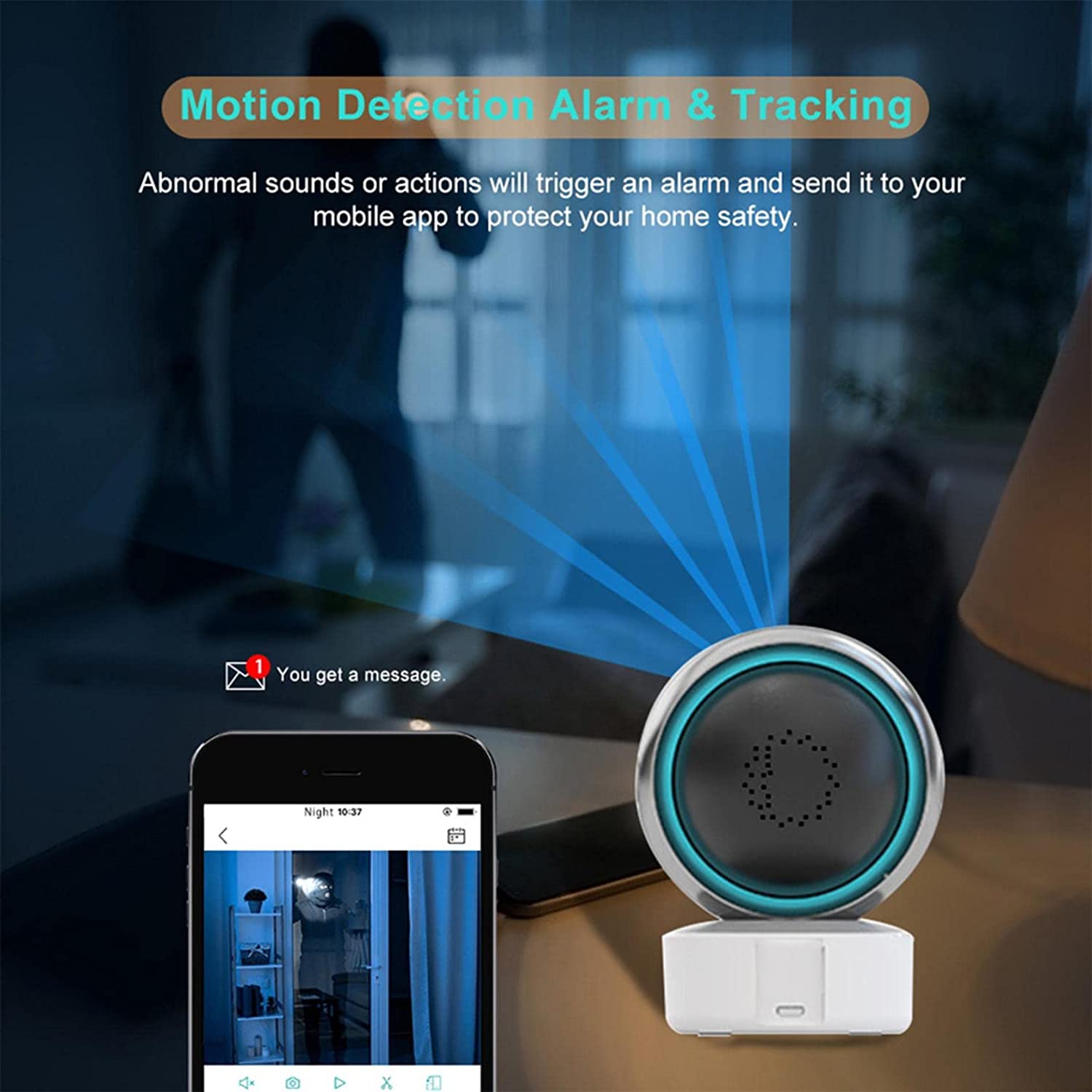 Camera securitate interior, 360°, 1080P, WiFi, Alb - eMAG.ro