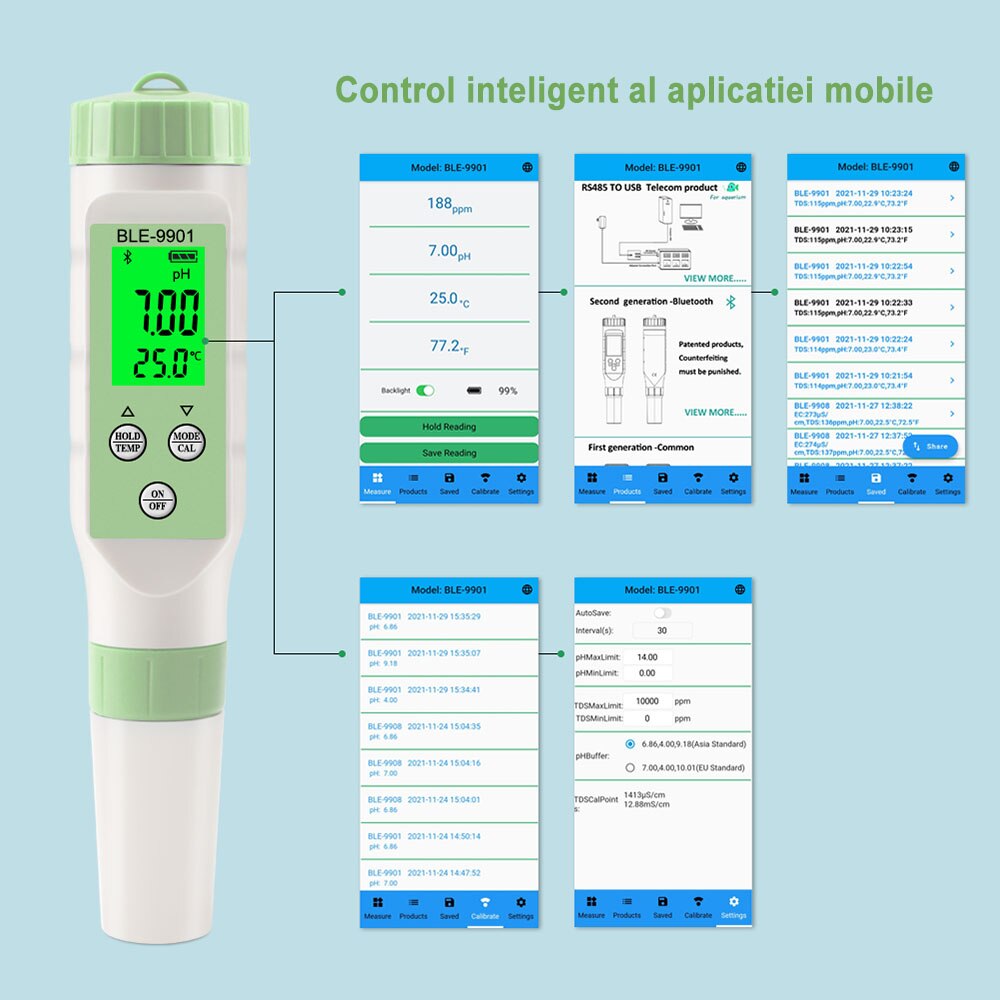 Tester Profesional Calitate Apa 3 in 1, Vaxiuja, TDS/PH/Temperatura ...