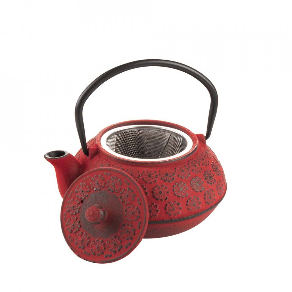 Ceainic din fonta cu sita Luigi Ferrero FR-8360R 600ml, rosu - eMAG.ro