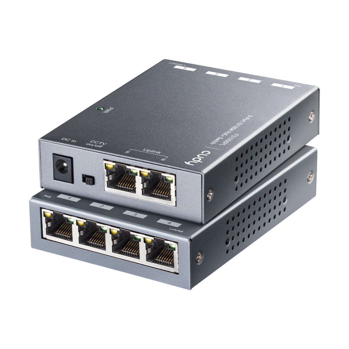SWITCH extern PoE+ cu 6 porturi FS1006P 60W 10/100 PoE+ FS1006P 60W 10/ ...