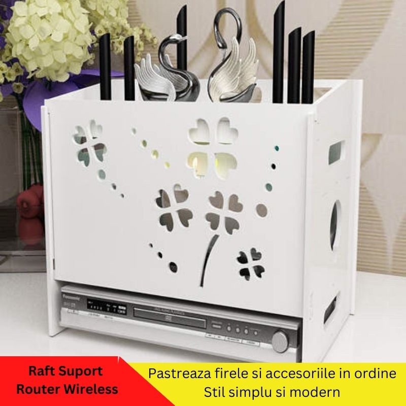 Raft Suport Router Wireless pentru mascare echipament WI-FI si fire ...