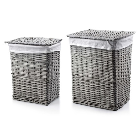 Set 2 cosuri pentru rufe, Mondex, Rachita, 50 l, 47 cm, Gri - eMAG.ro