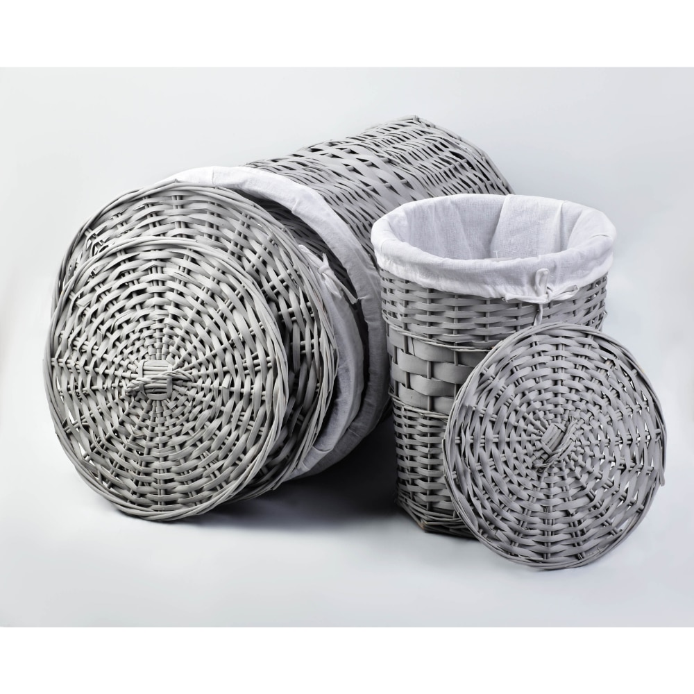 Set 3 cosuri pentru rufe, Mondex, Rachita, 50 l, 56 cm, Gri - eMAG.ro