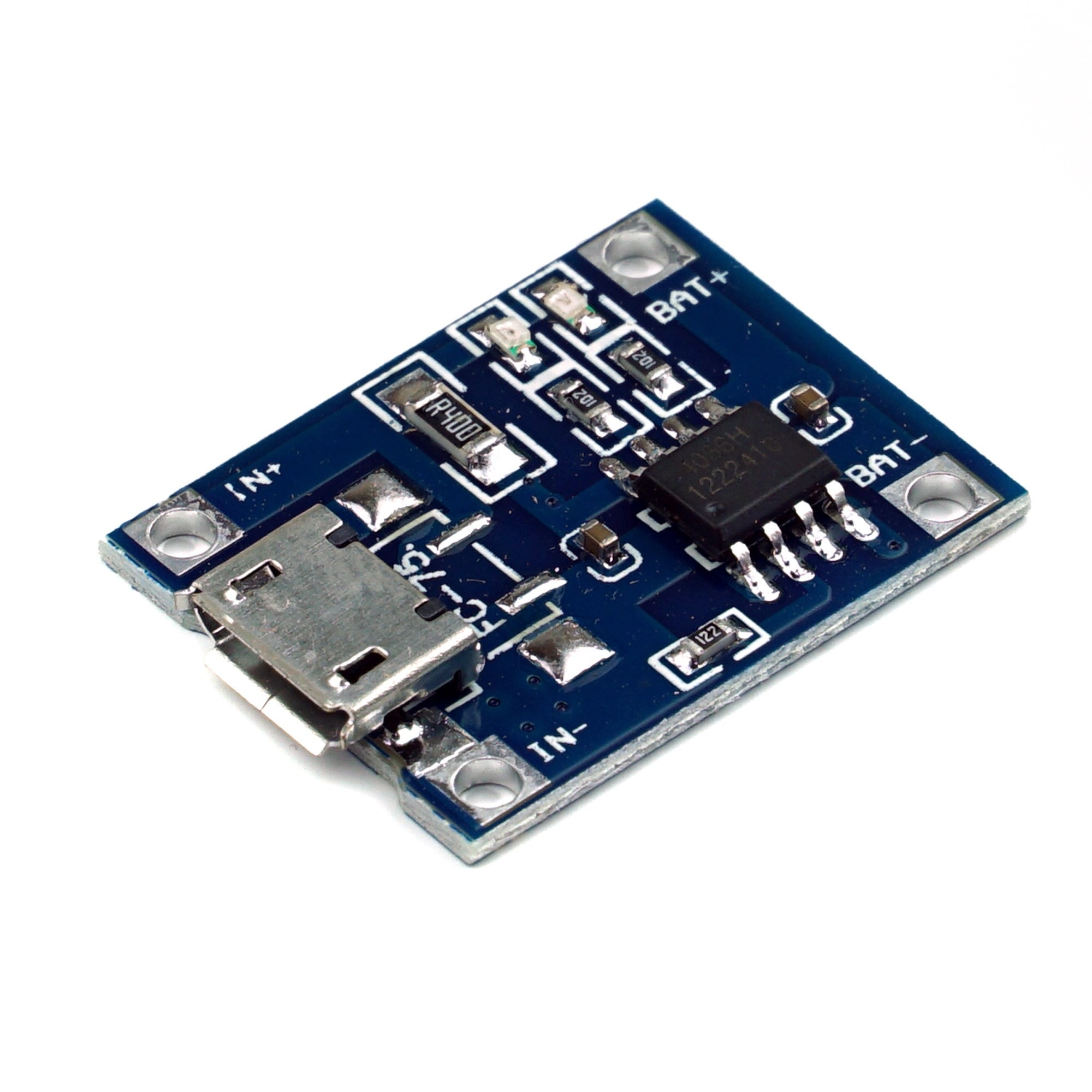 Modul incarcator USB Li-ION, TP4056, Micro USB, 1A, 2 LED uri, Albastru ...