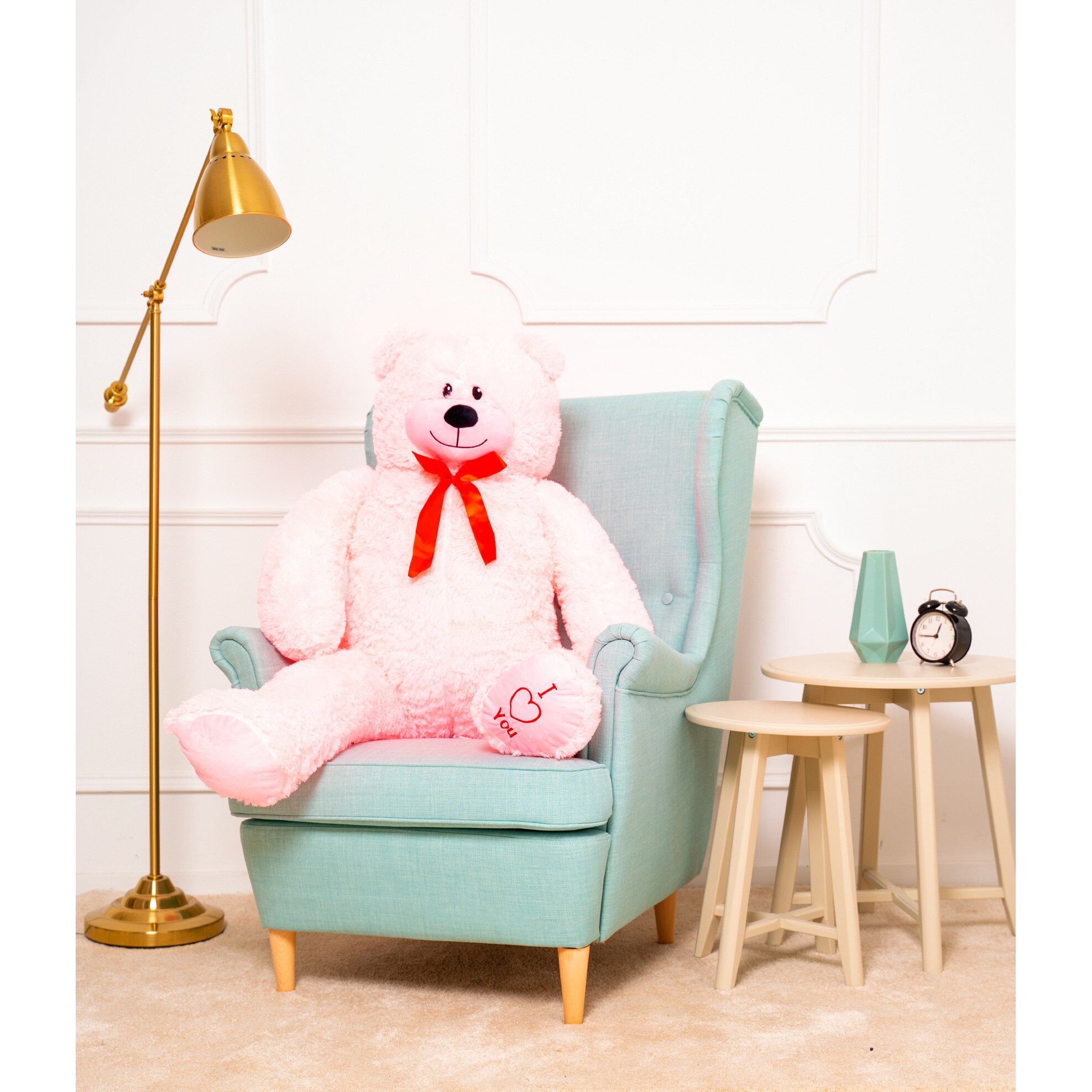 Ursulet de plus, Mis Gustaw, Teddy Amor, Roz, 130cm - eMAG.ro