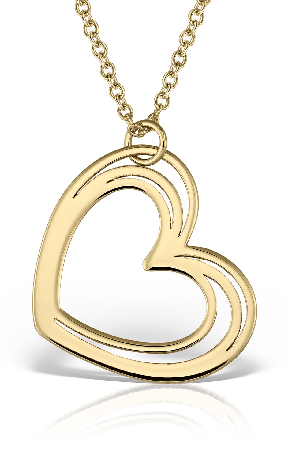 iNGRiKO, Colier de aur de 14K decorat cu pandantiv in forma de inima ...