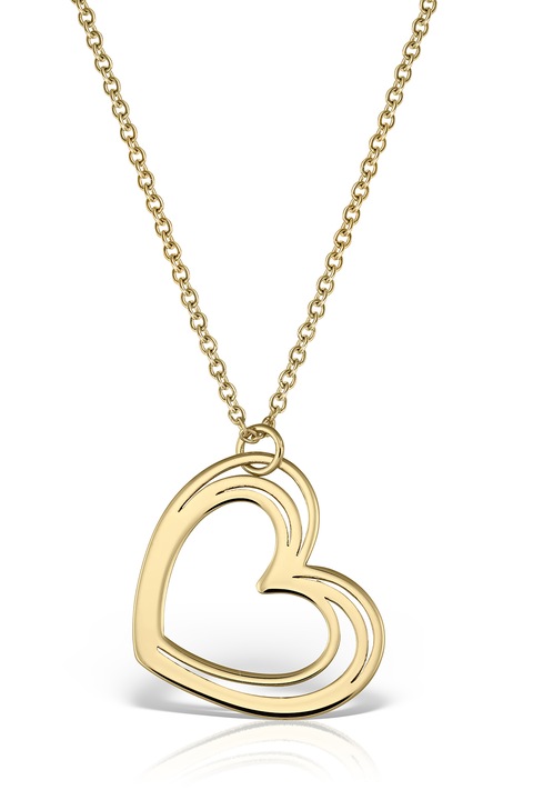 iNGRiKO, Colier de aur de 14K decorat cu pandantiv in forma de inima, Auriu - eMAG.ro