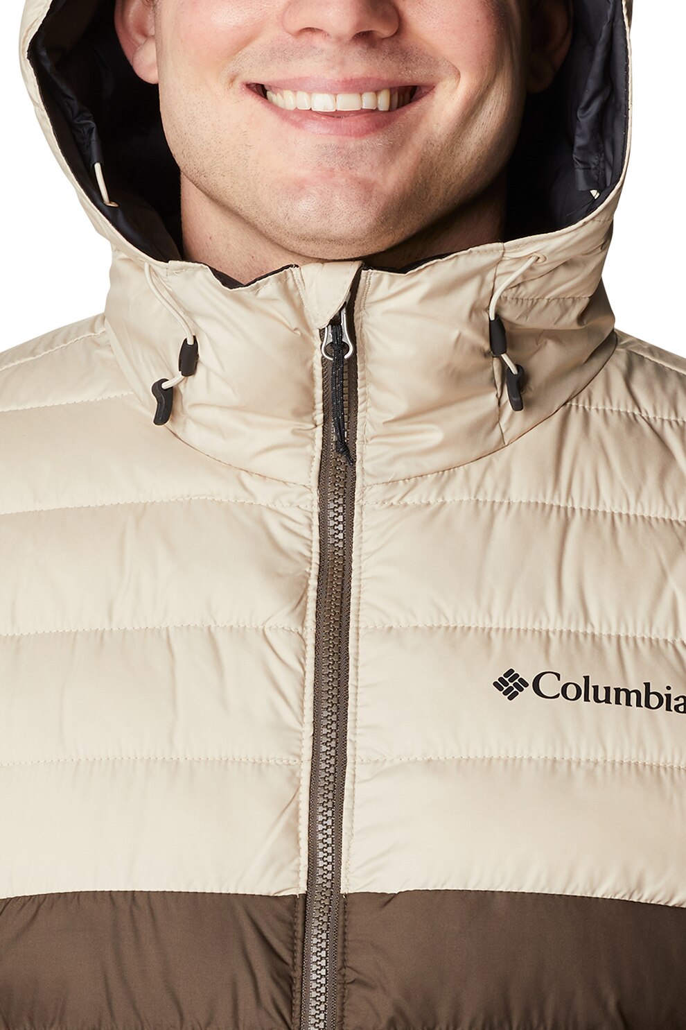 Columbia, Geaca cu gluga pentru drumetii Powder Lite, Negru, Maro, Bej ...