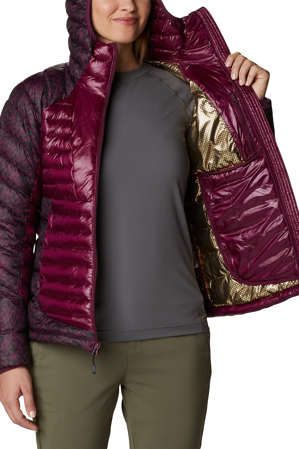 Columbia, Geaca cu finisaj rezistent la apa, gluga si vatelina pentru ...