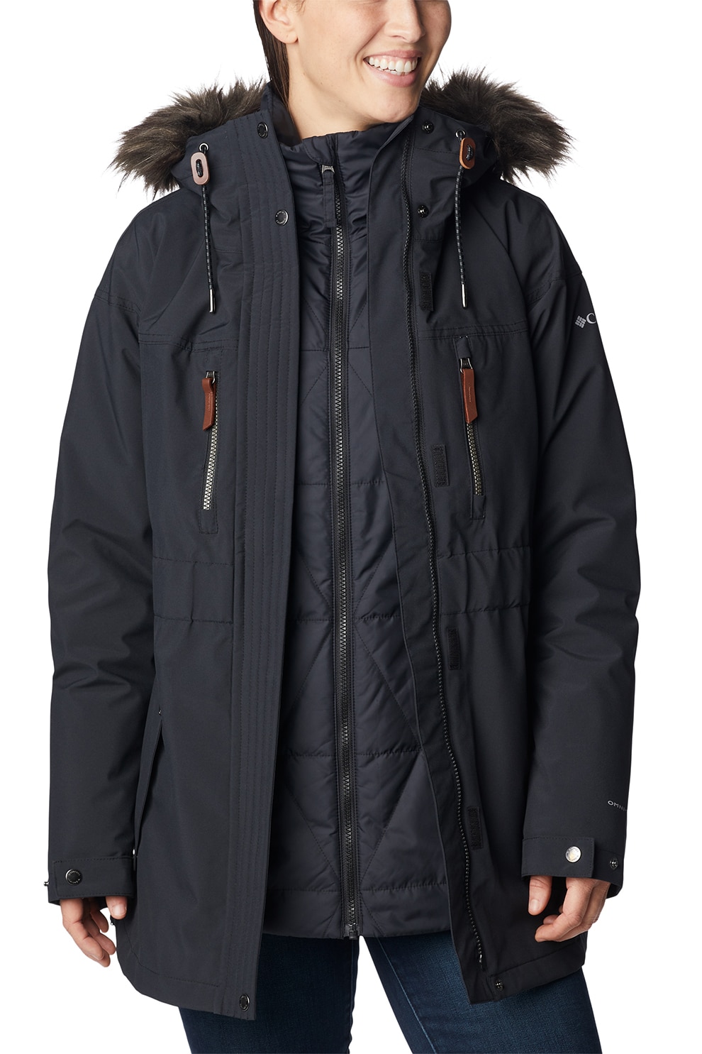 Columbia, Geaca cu gluga si model 2 in 1 Payton Pass, Negru stins, L ...