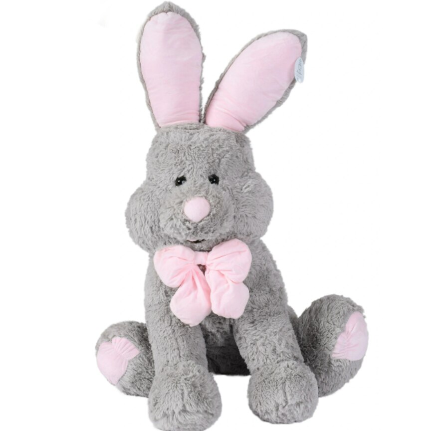 Jucarie de plus, Mis Gustaw, Iepure, 120 cm, Gri/Roz - eMAG.ro