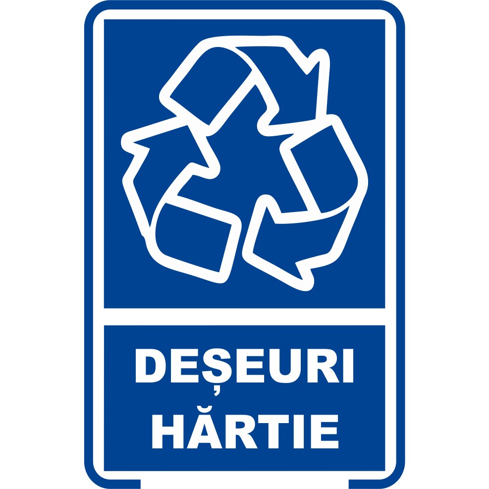 Semn Indicator, Deseuri Hartie, Autocolant Printat, 15x20 cm - eMAG.ro