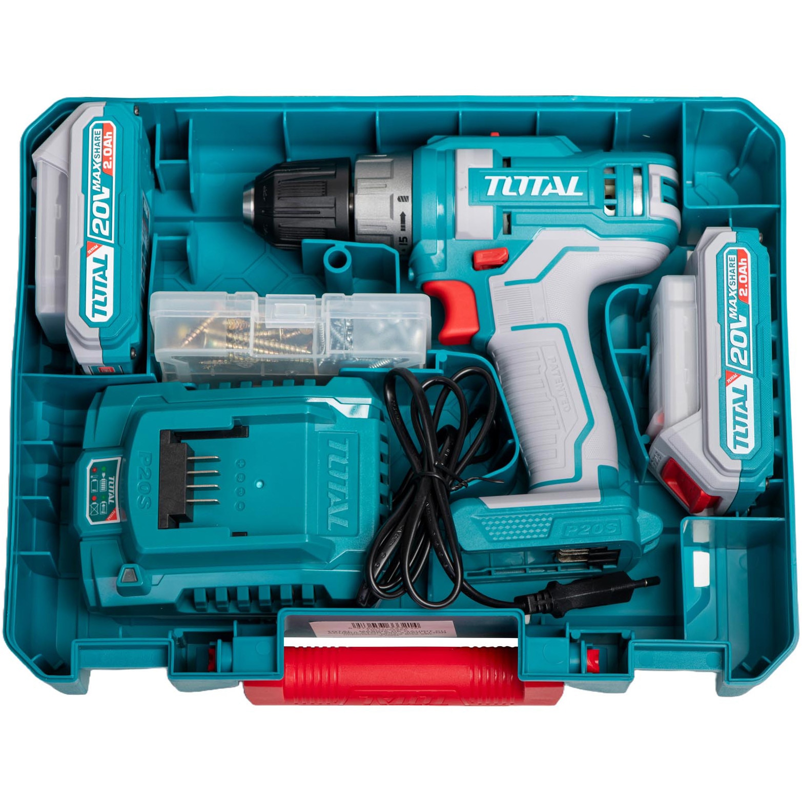Акумулаторна ударна бормашина Total TIDLI200215, 20V, 2Ah, 1500 об/мин ...
