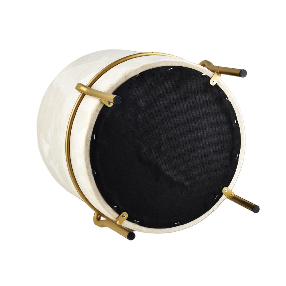 Taburet cilindric, Mondez, 46x42cm, Bej - eMAG.ro