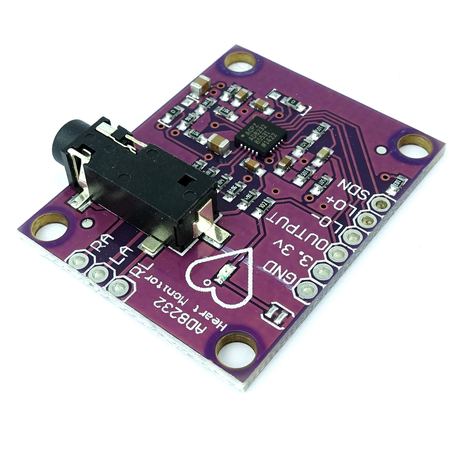 Modul senzor ECG, Monitor ritm cardiac, AD8232, 35 x 28 mm, Mov, Negru ...