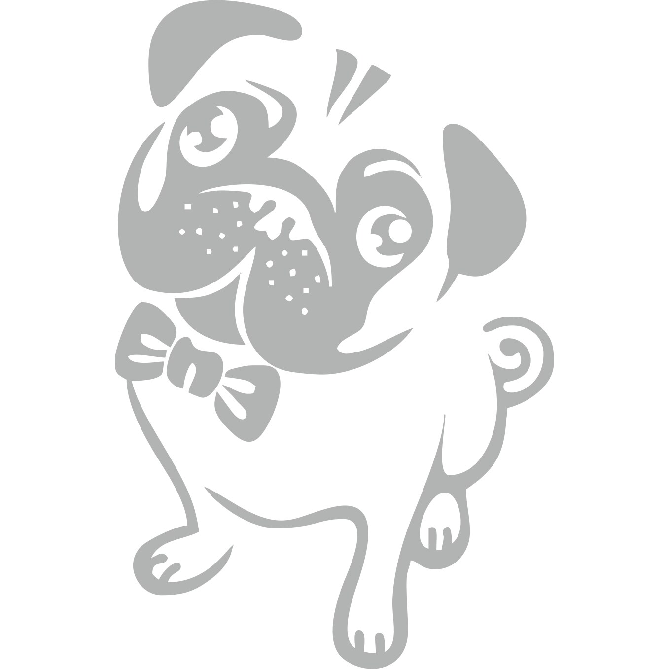 Sticker auto Pug, Alb, 20 cm - eMAG.ro