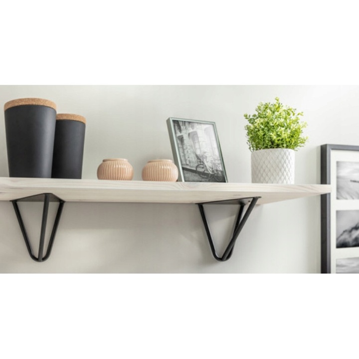 Consola raft Wire, finisaj negru mat, 186x200 mm - eMAG.ro