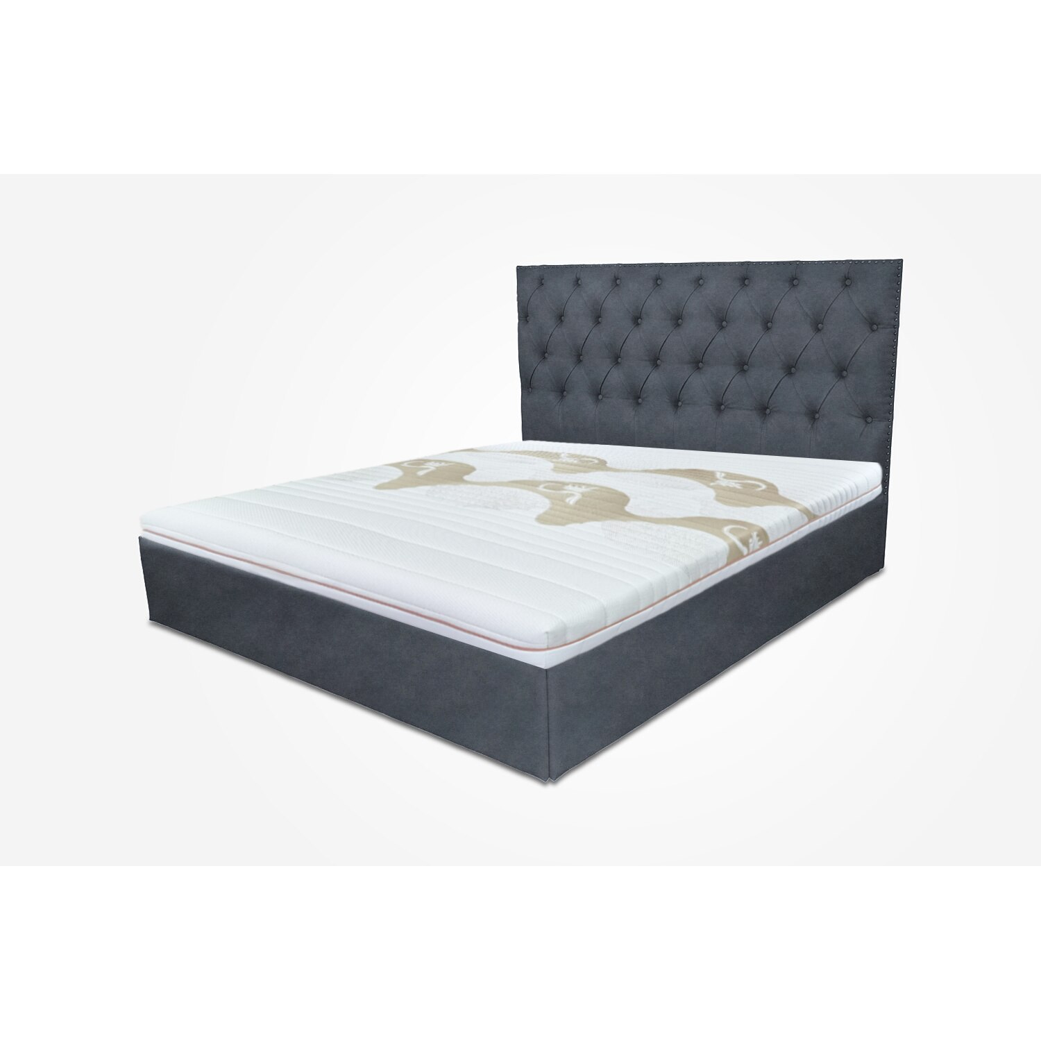 Pat tapitat rabatabil cu lada depozitare, 160x200 cm, Imperia, Dolce ...