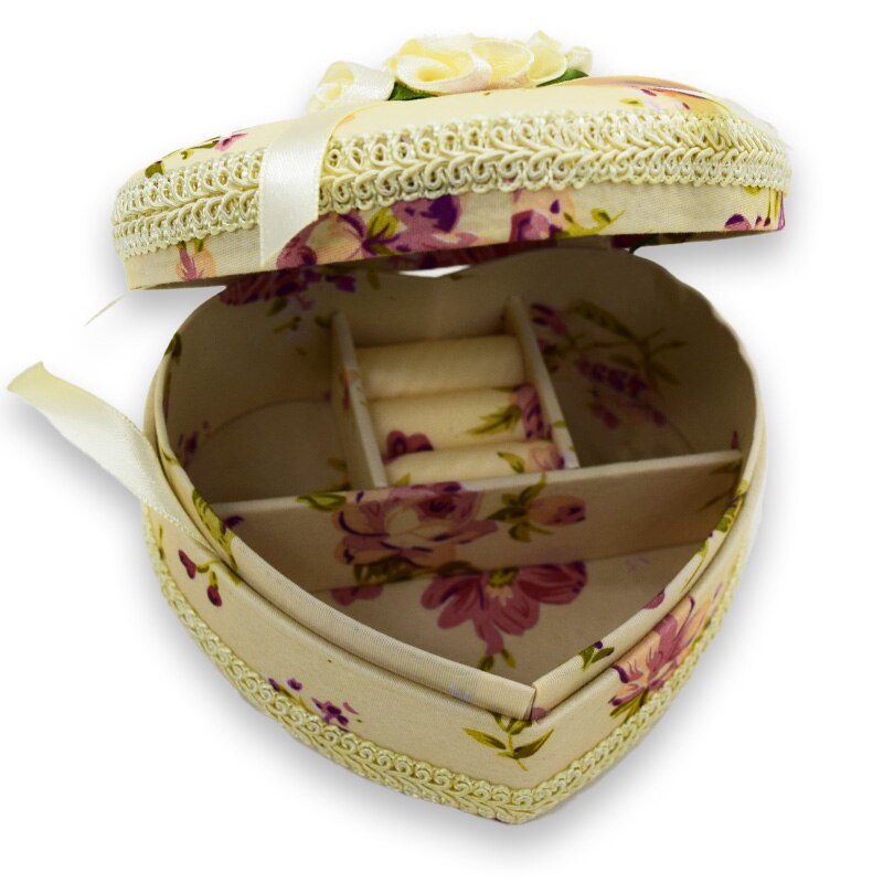 Cutiuta pentru bijuterii Mishela, cu design floral si oglinda, in forma ...