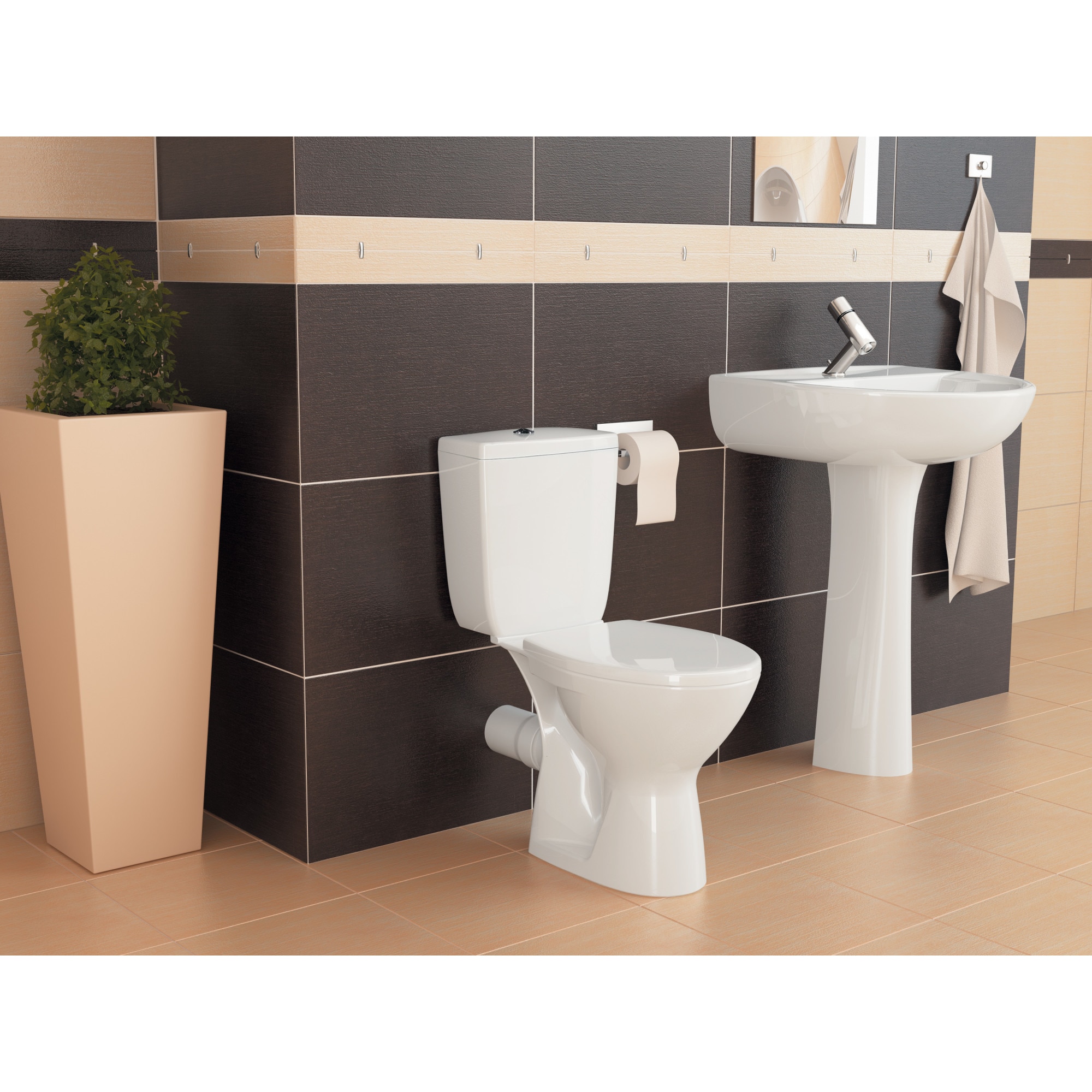 Set vas Wc Compact Senator 010 Rezervor WC 3/6L Capac WC polipropilena ...