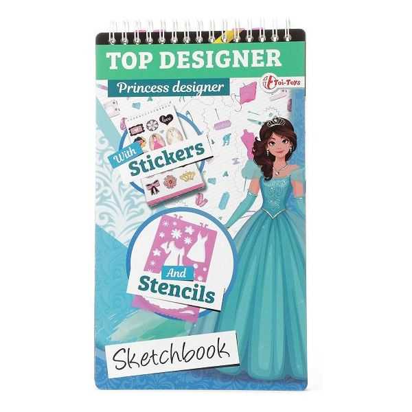Carte de colorat Top Designer cu stickere si sabloane incluse, Toi-Toys ...