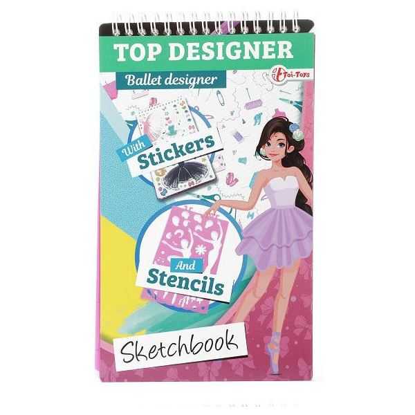 Carte de colorat Top Designer cu stickere si sabloane incluse, Toi-Toys ...