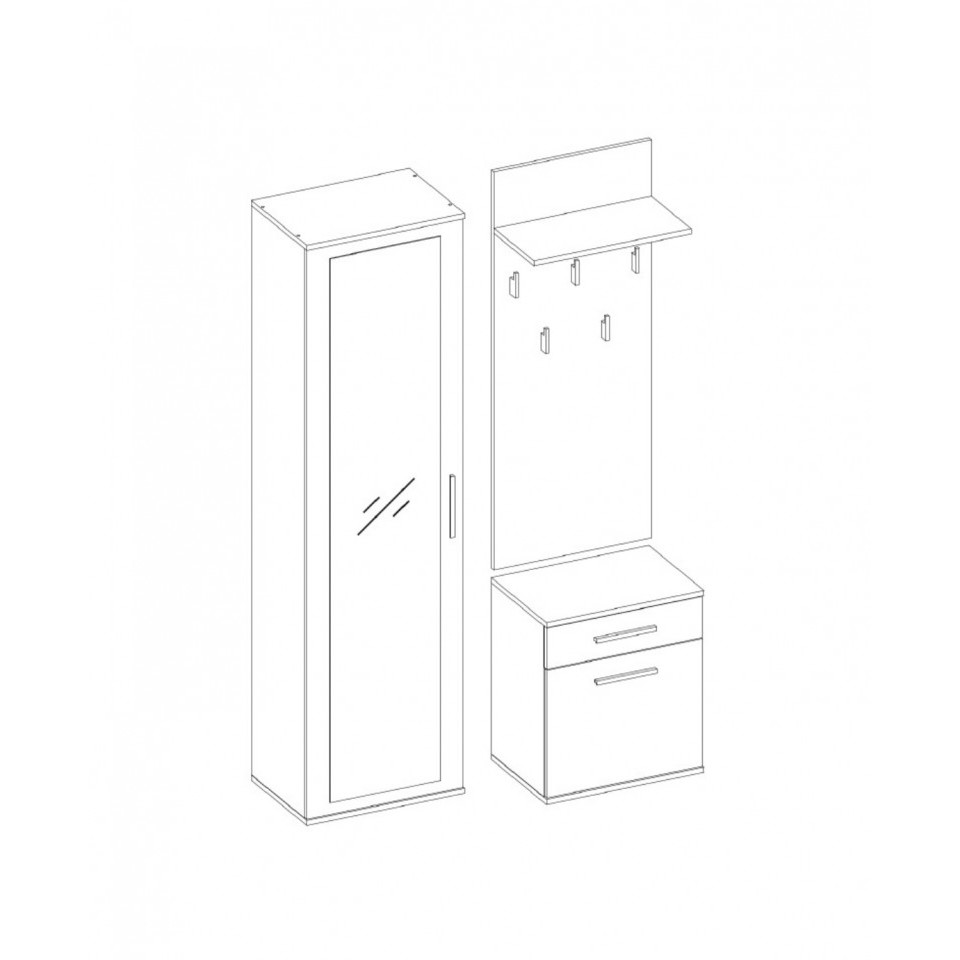 Set Cuier hol 100 x 35 x 180 cm - Negru-Mat, TECUIN102 - eMAG.ro