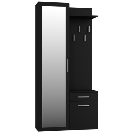 Set Cuier hol 100 x 35 x 180 cm - Negru-Mat, TECUIN102 - eMAG.ro