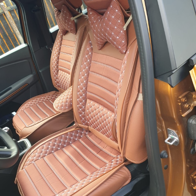 Set Huse Auto Lux Elit, Textil si Piele Eco, 14 piese, 2 pernute ...