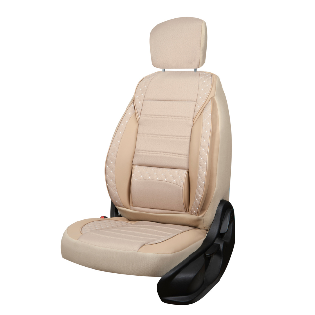 Set Huse Auto Premium, Eco piele si textil, 12 piese, Bej - eMAG.ro