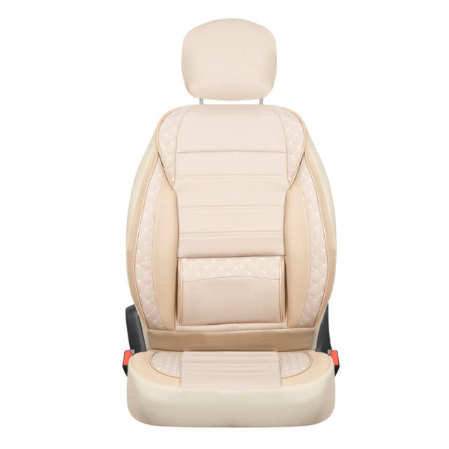 Set Huse Auto Premium, Eco piele si textil, 12 piese, Bej - eMAG.ro