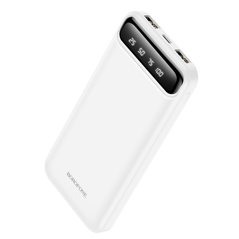 Преносима батерия Borofone, BJ14 Freeway 10000mAh, 2USB+Type C, Бяла ...
