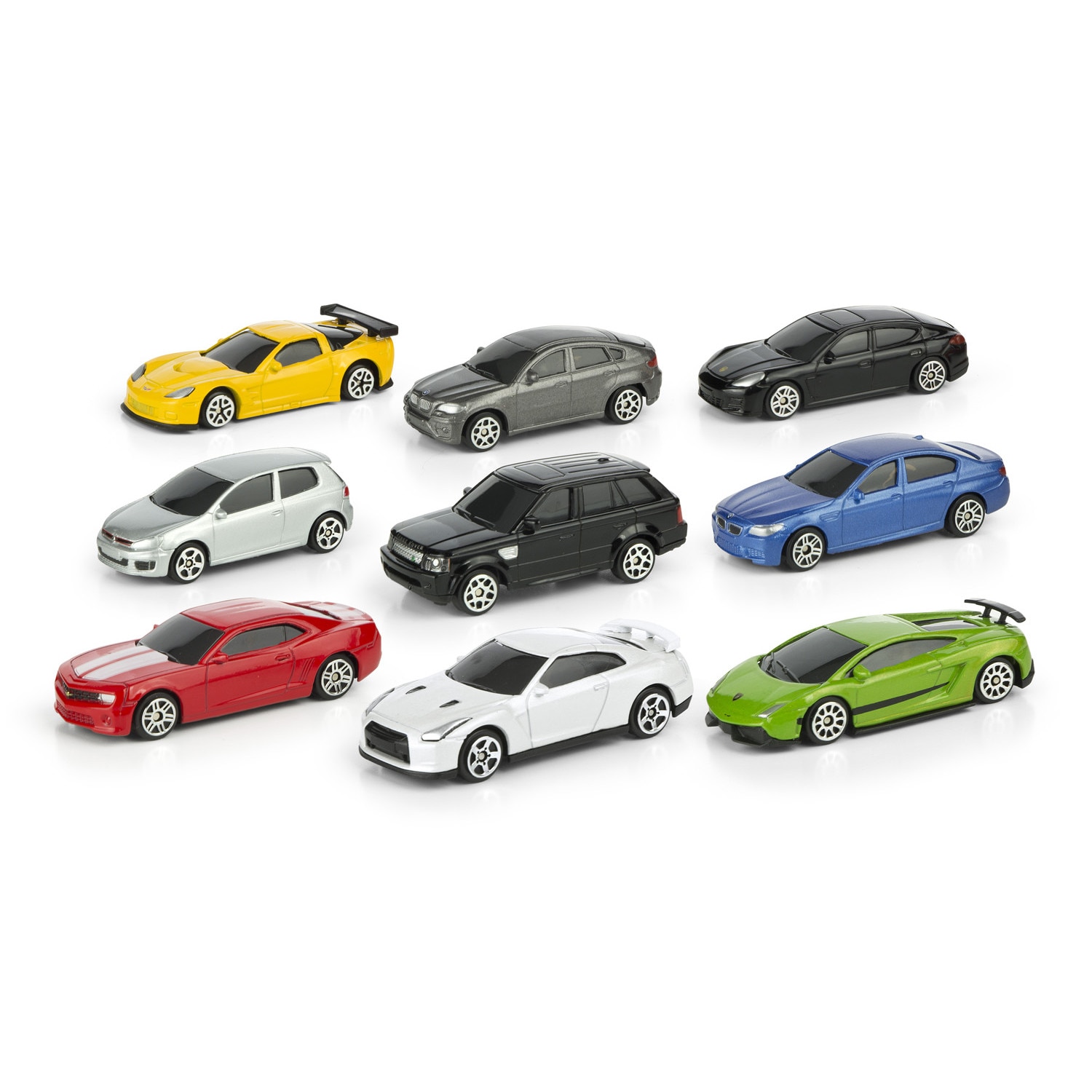 Set masini de jucarie pentru copii, colectie de 9 piese, colorate ...