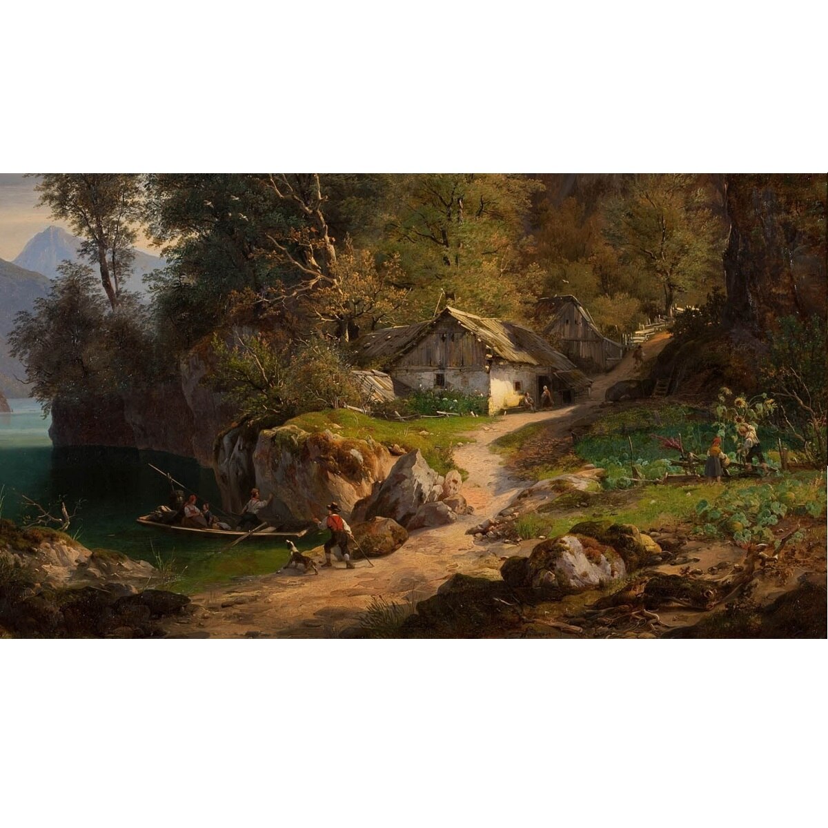 Tablou Canvas, Peisaj, rau, padure, viata la tara, rustic, 60 x 40 cm ...