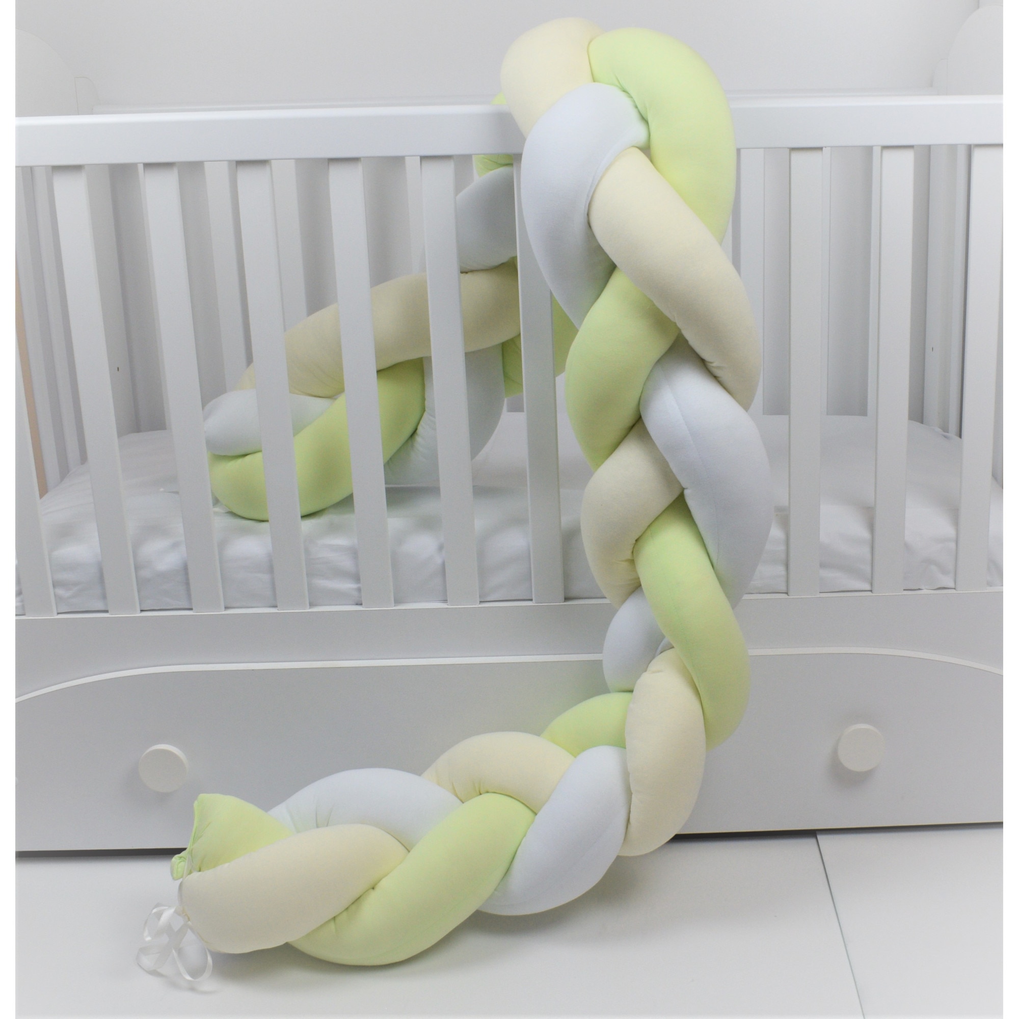 Обиколник плитка AV Baby, 210 см, Бял/Екрю/Зелен - eMAG.bg