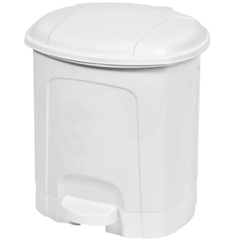 Cos de gunoi pentru baie cu capac si pedala, Alb, 5.5 l - eMAG.ro