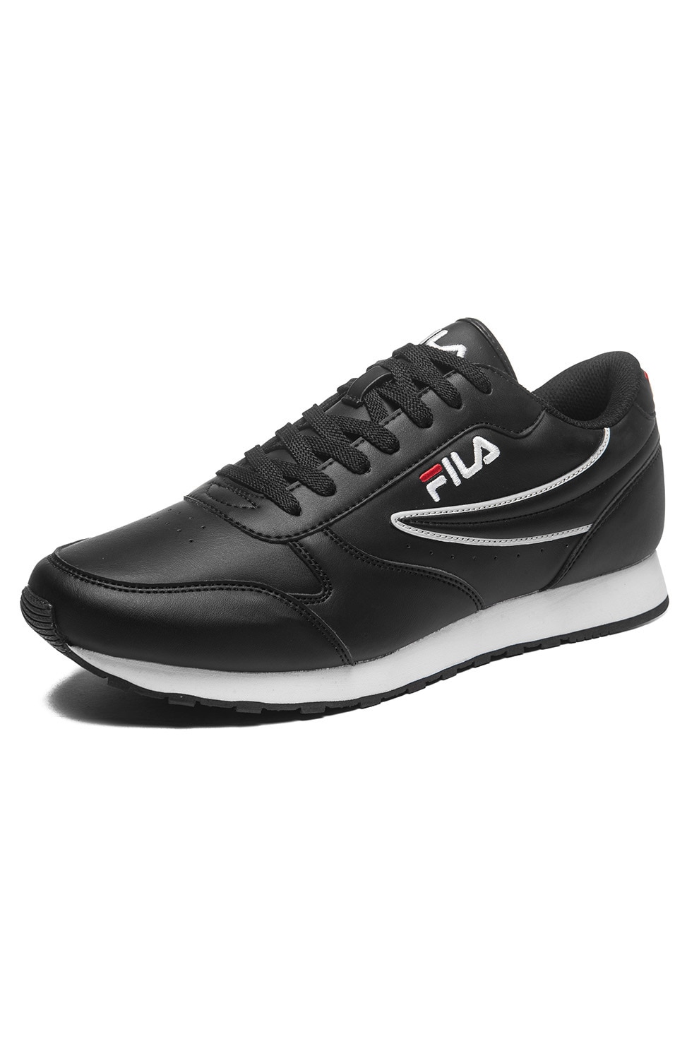 Fila, Pantofi sport de piele ecologica cu logo brodat Orbit Low, Negru ...