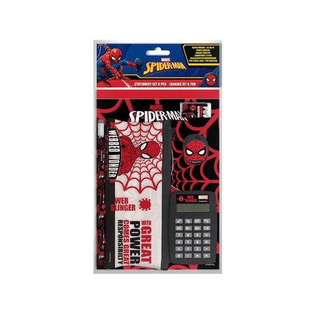 Set instrumente Spider-Man, Luna, Cu calculator, Penar PVC, Multicolor ...