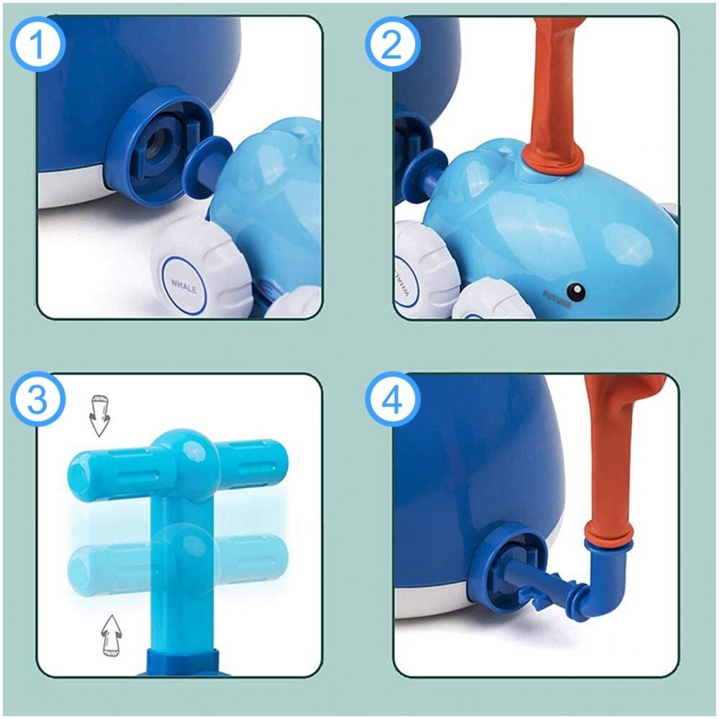 Set jucarie pentru copii, Zola®, balena zburatoare, 2 in 1, dispozitiv ...