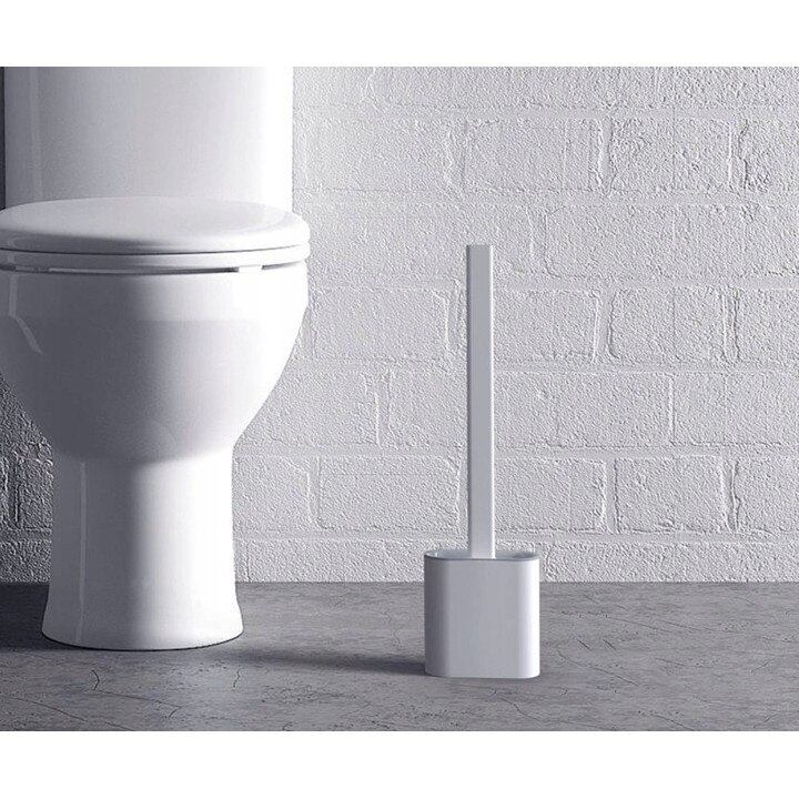 Perie de WC din silicon, Zola®, cap flexibil, suport autoadeziv - eMAG.ro