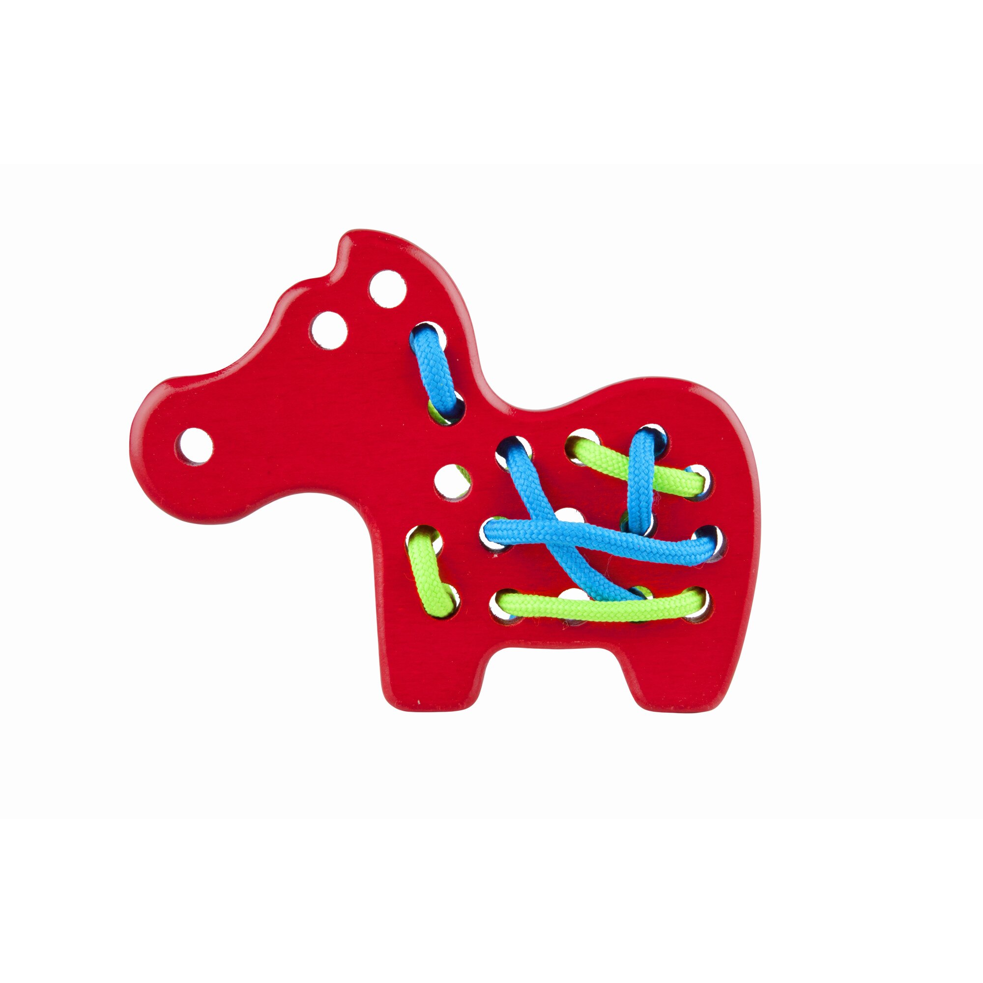 Zebra cu sireturi Lobito, lemn de fag, rosu, 130 x 100 x 15 mm - eMAG.ro