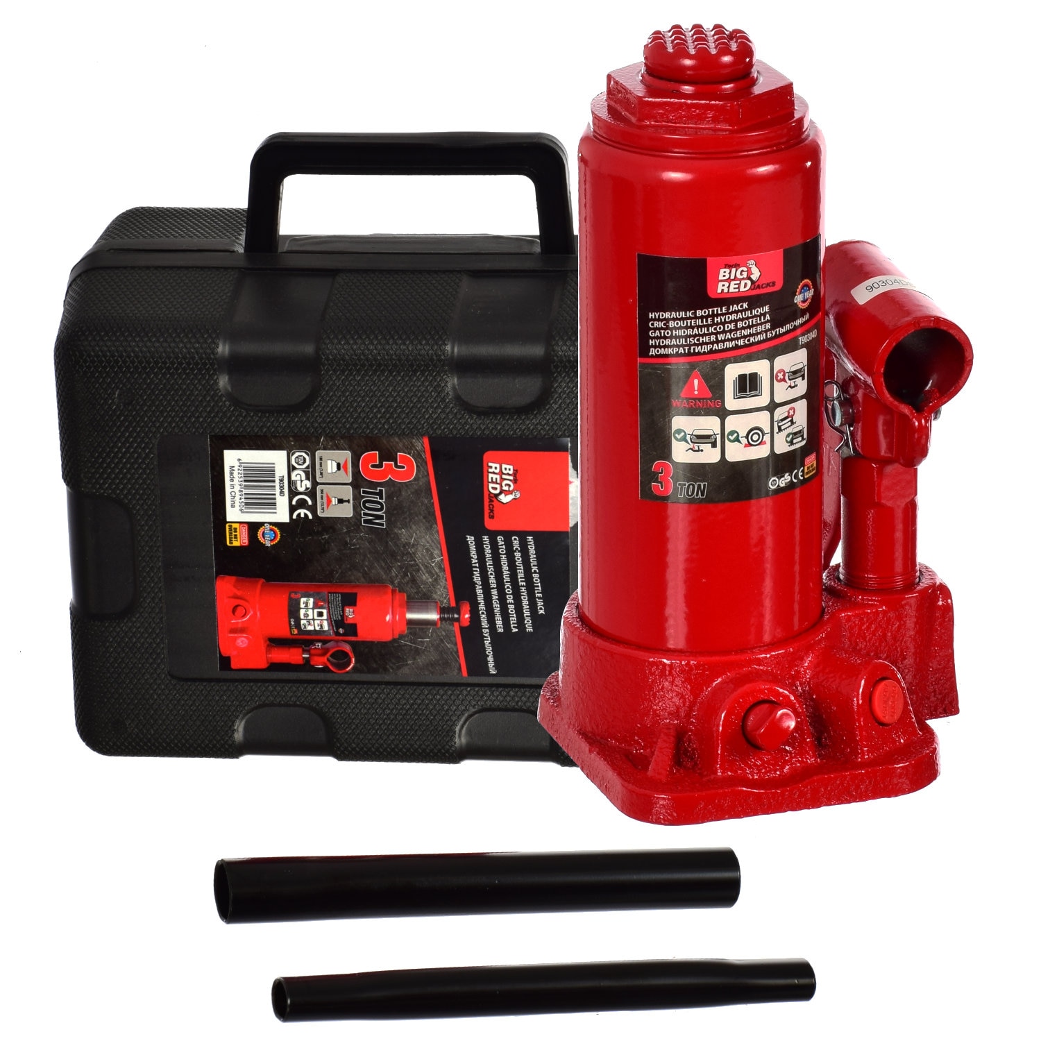 Cric auto hidraulic tip butelie BIG RED 3 tone 350 mm, cu valiza - eMAG.ro