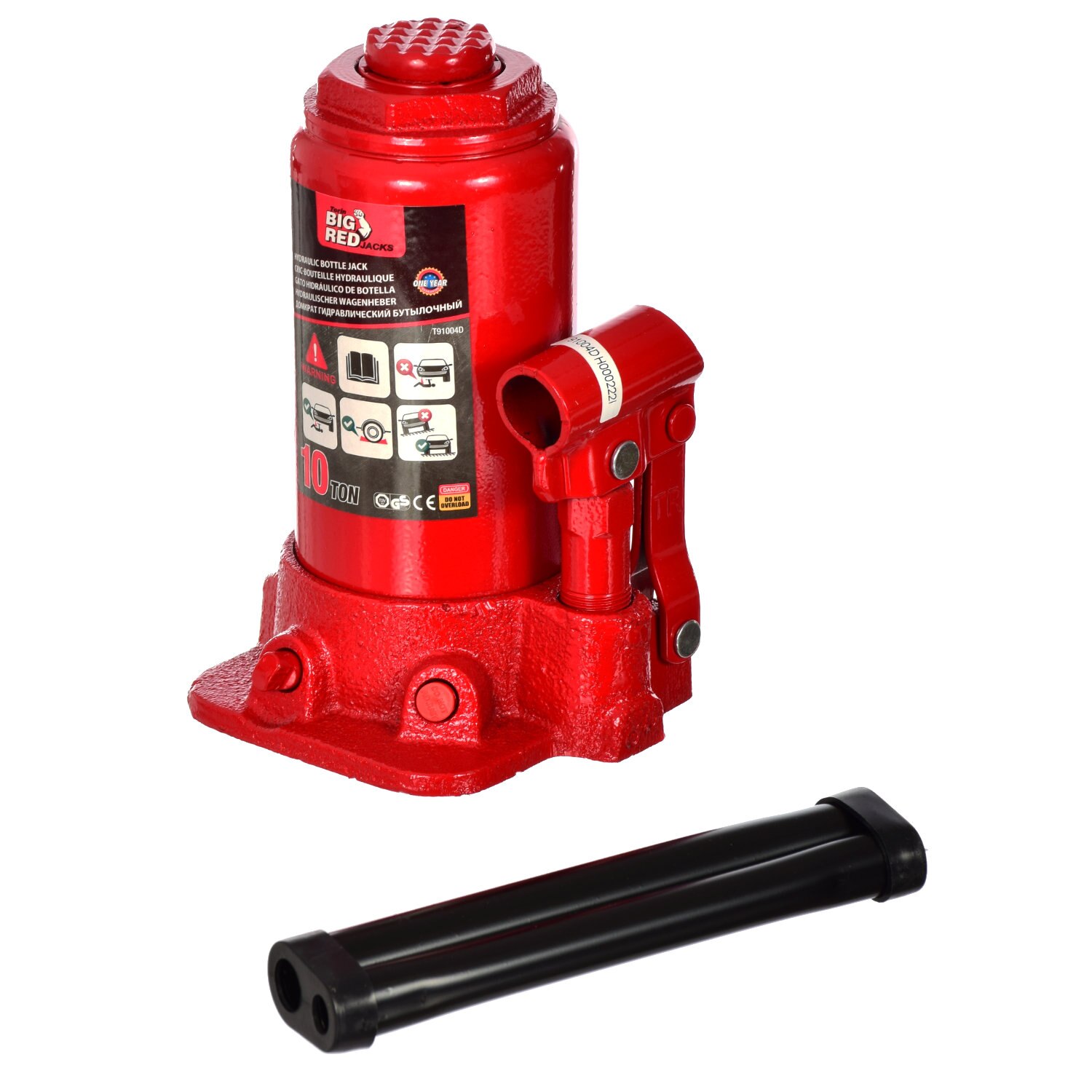 Cric auto hidraulic tip butelie BIG RED 10 tone 376 mm - eMAG.ro