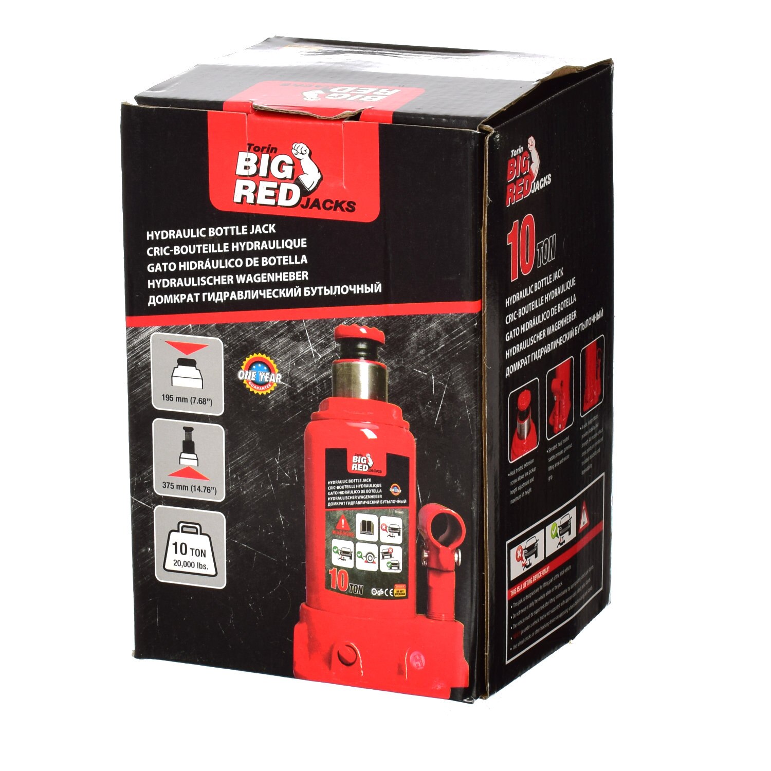 Cric auto hidraulic tip butelie BIG RED 10 tone 376 mm - eMAG.ro