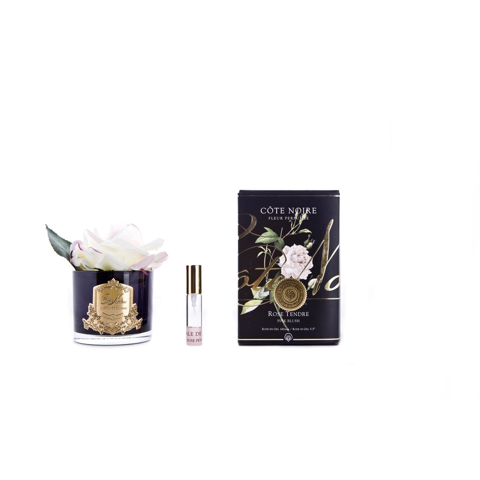 Parfumant camera cu rezerva parfum si flori matase, Pink Blush, 15 cm ...