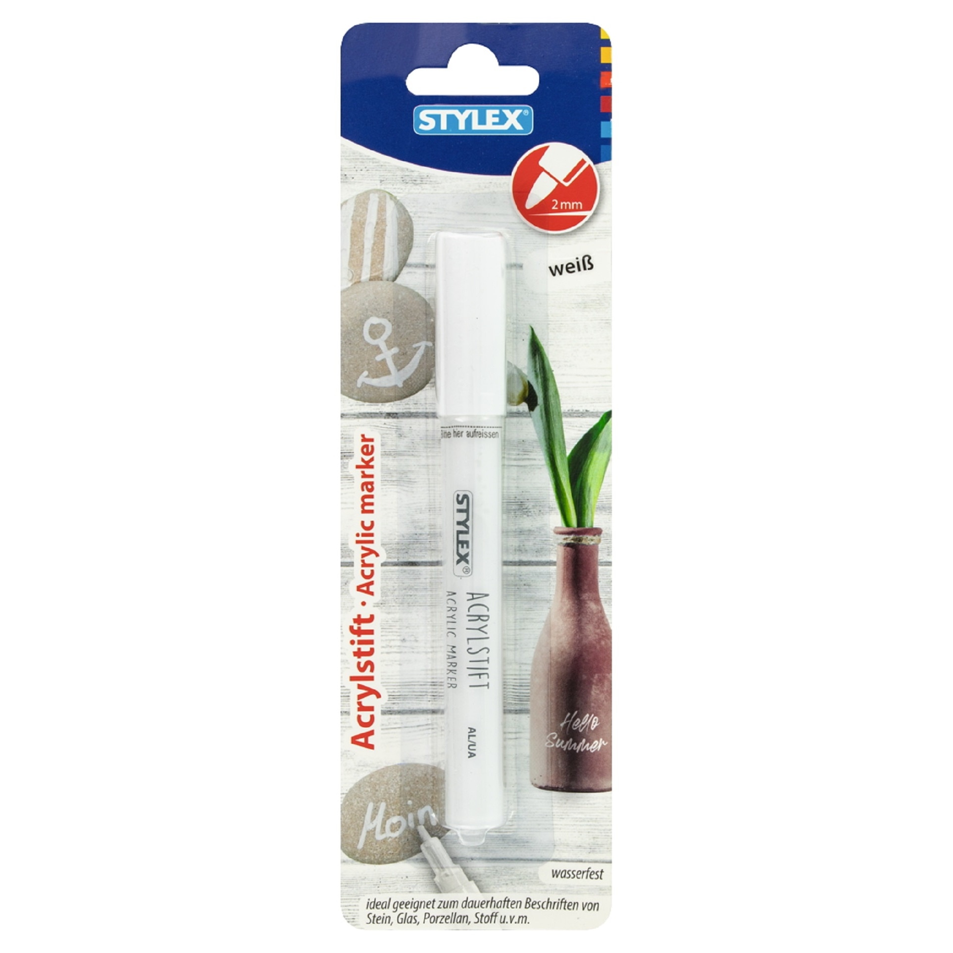 Marker acrilic alb 2 mm Stylex - eMAG.ro