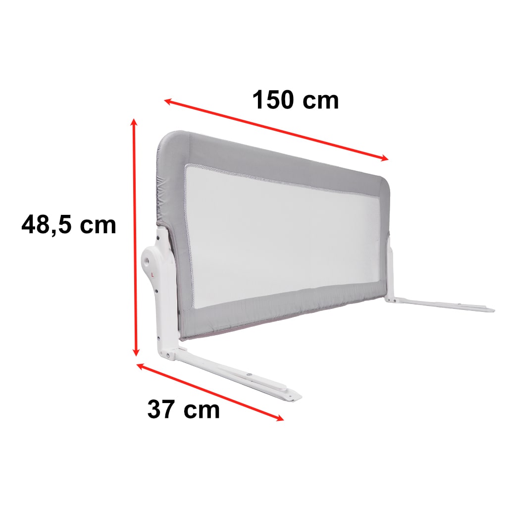 Защитна преграда за легло, Guimo, 150x48 см, Сив - eMAG.bg